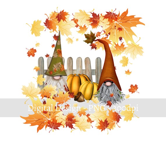 Fall Gnome PNG clipart Autumn Pumpkin Truck hand drawn watercolor ...