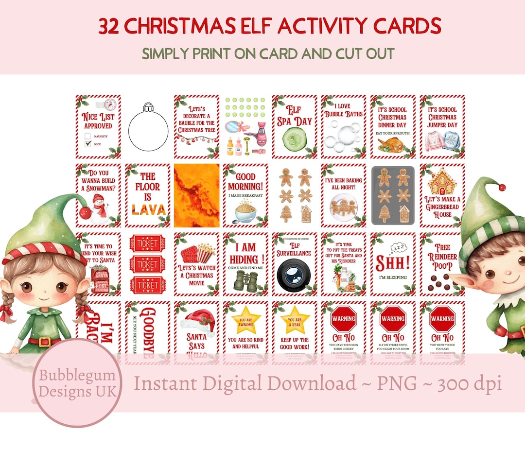 Christmas Elf Activity Kit, 32 Christmas Elf Props, Printable Elf ...