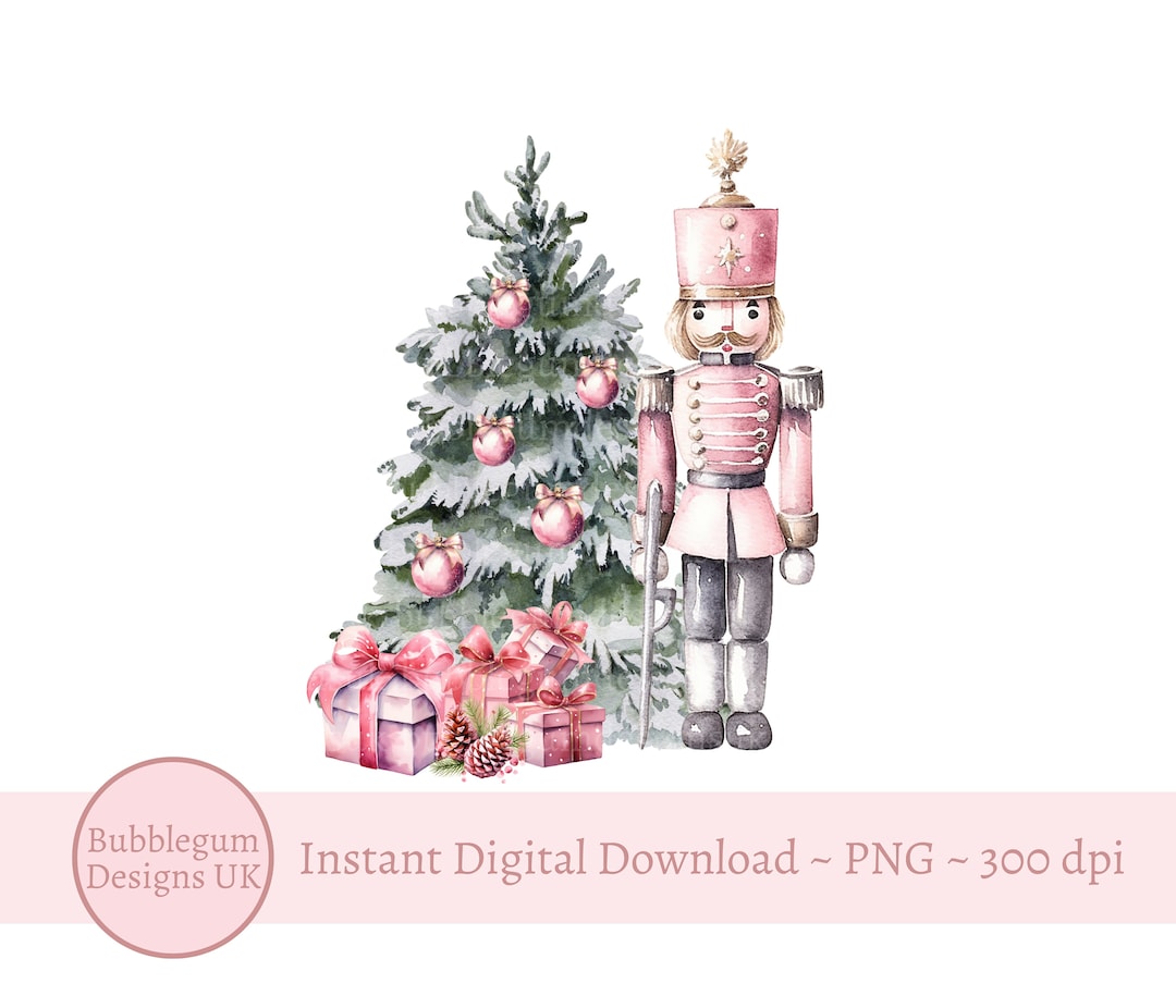 Pink Nutcracker Christmas Tree PNG, Christmas Tree Sublimation Design ...