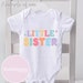 2 X Little Sister Big Sister Text PNG, New Baby Sublimation Design ...