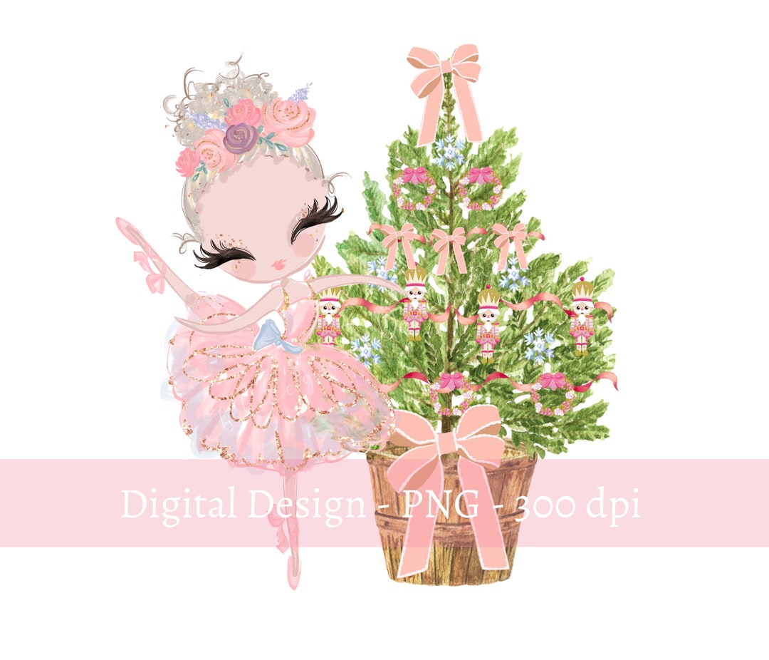 Pink Ballerina Nutcracker Tree Christmas PNG Ballet Sugar - Etsy