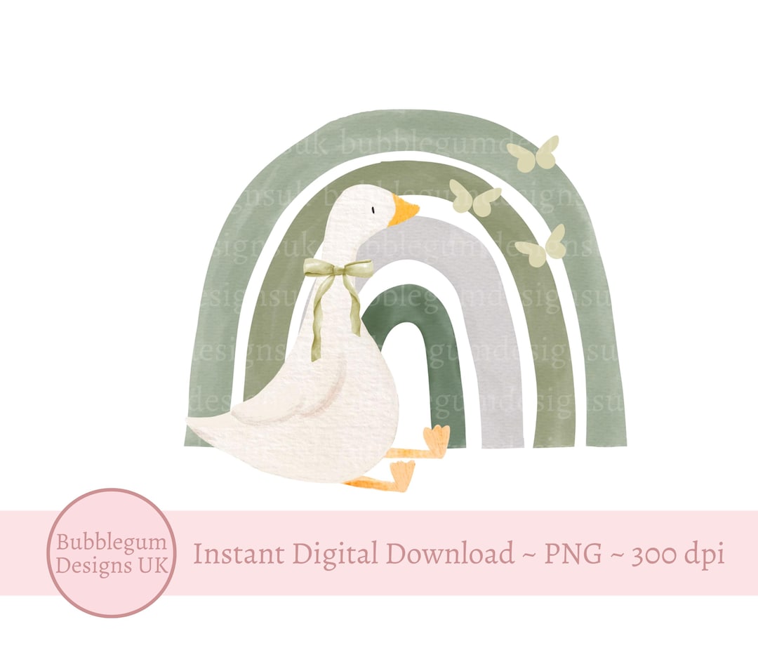 Silly Goose Sage Green Rainbow PNG, Silly Little Goose Sublimation ...
