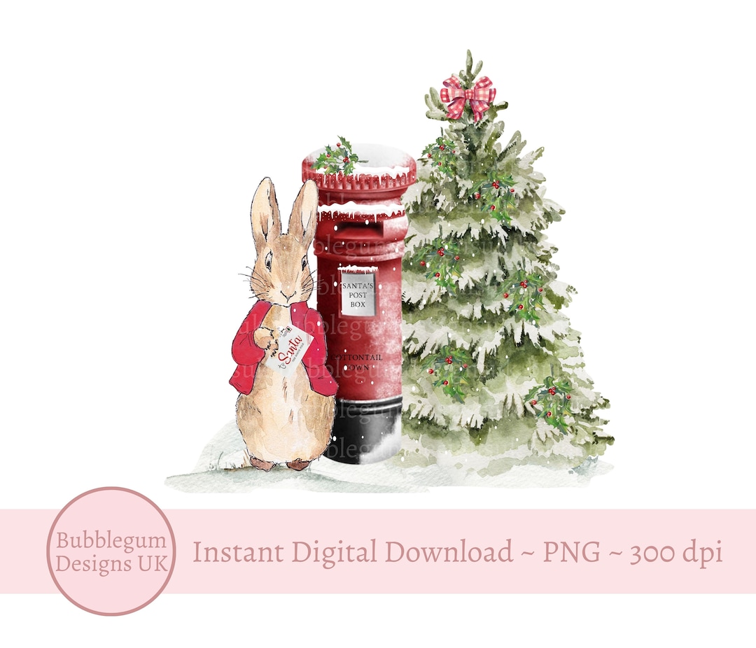 Christmas Rabbit Letter to Santa Postbox PNG Rabbit - Etsy UK
