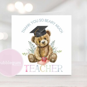 Thank You so Beary Much Teacher PNG, Teacher Bear Sublimation Design ...