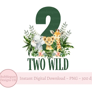 Two Wild Baby Safari Animals PNG, Safari Party T Shirt Sublimation ...