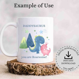Daddysaurus Father's Day PNG Dinosaur Clipart Roarsome - Etsy