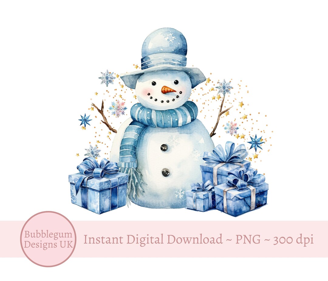 Cute Christmas Snowman PNG, Blue Christmas Snowman, Christmas Holiday ...