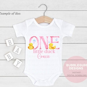 One Little Duck PNG, Duck Sublimation Design, Rubber Ducky Birthday ...