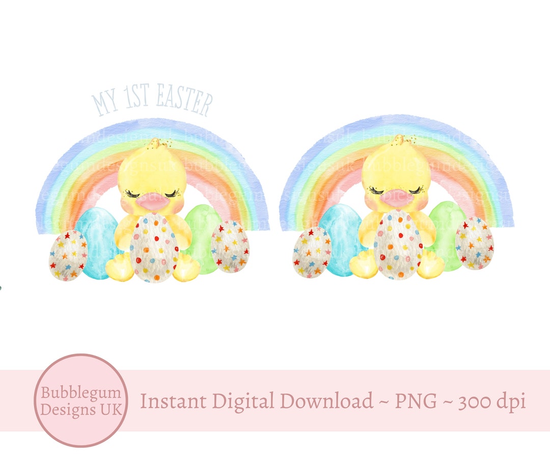 Rainbow Easter Chick PNG, My First Easter Sublimation Design, First ...