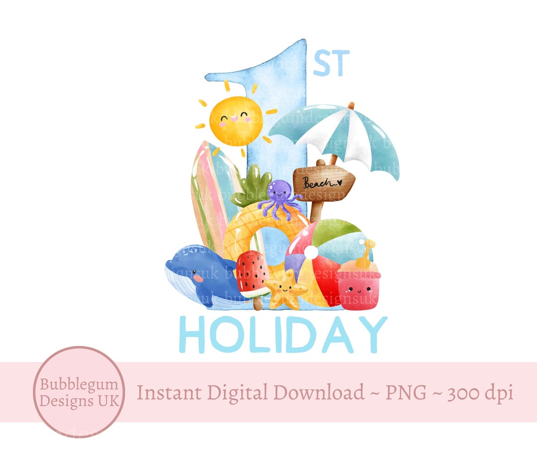 Blue First Holiday PNG, Beach Holiday Design, Holiday Shirt Sublimation ...