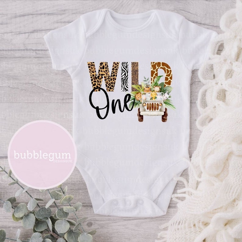 Wild One Animal Print Baby Safari Animals Truck PNG Safari - Etsy