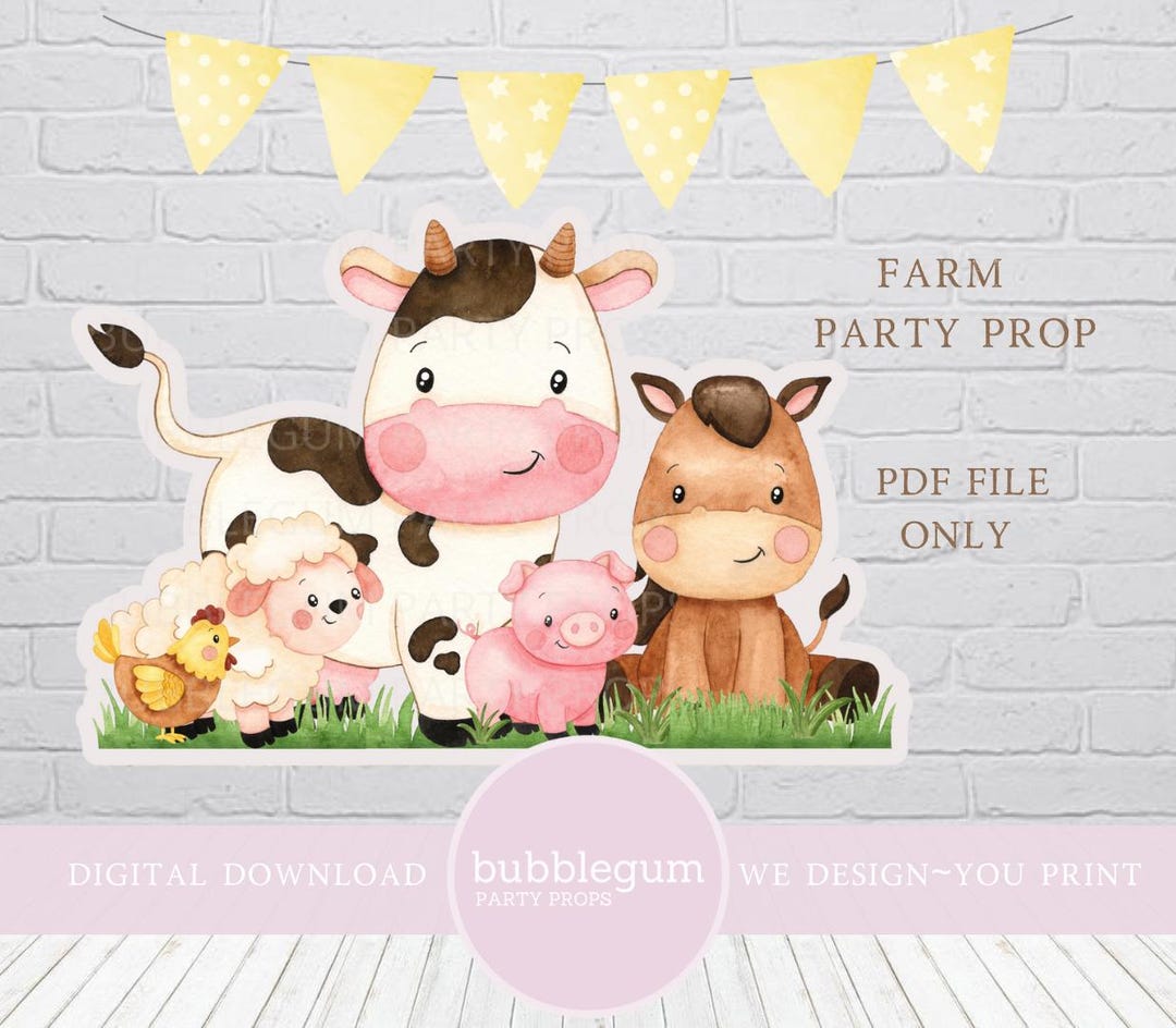 Farm Animals Big Cutout Party Prop, Farm Animal Character Prop ...