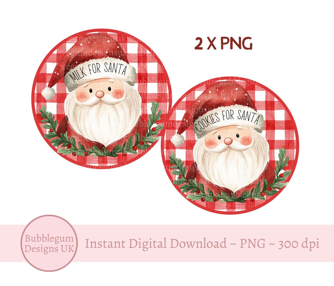 Milk & Cookies for Santa PNG, Christmas Cookies Sticker Design ...