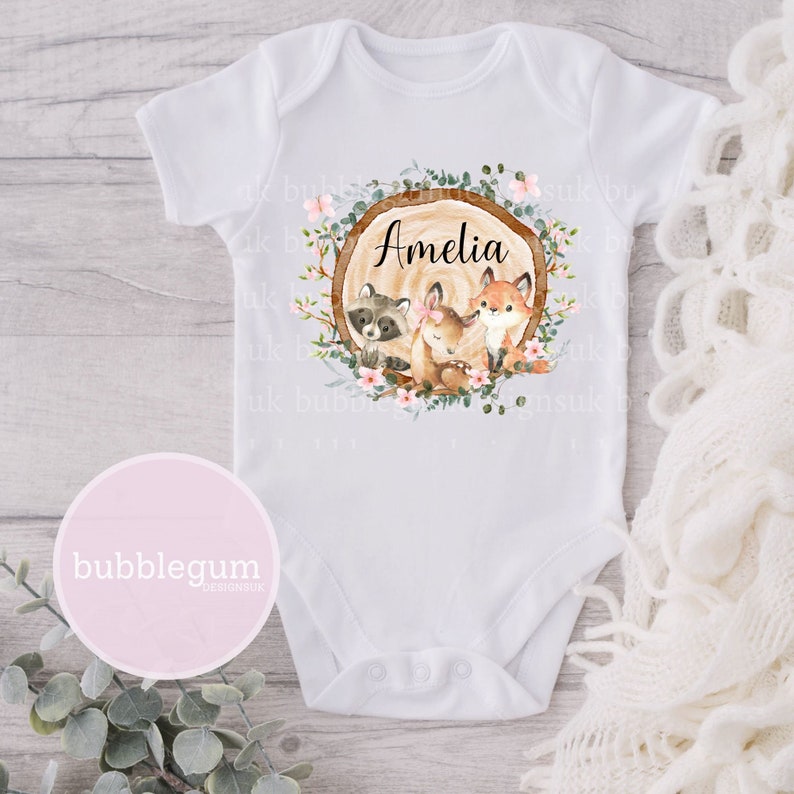 Woodland Baby Animals Log Slice Woodland Baby Shower PNG - Etsy