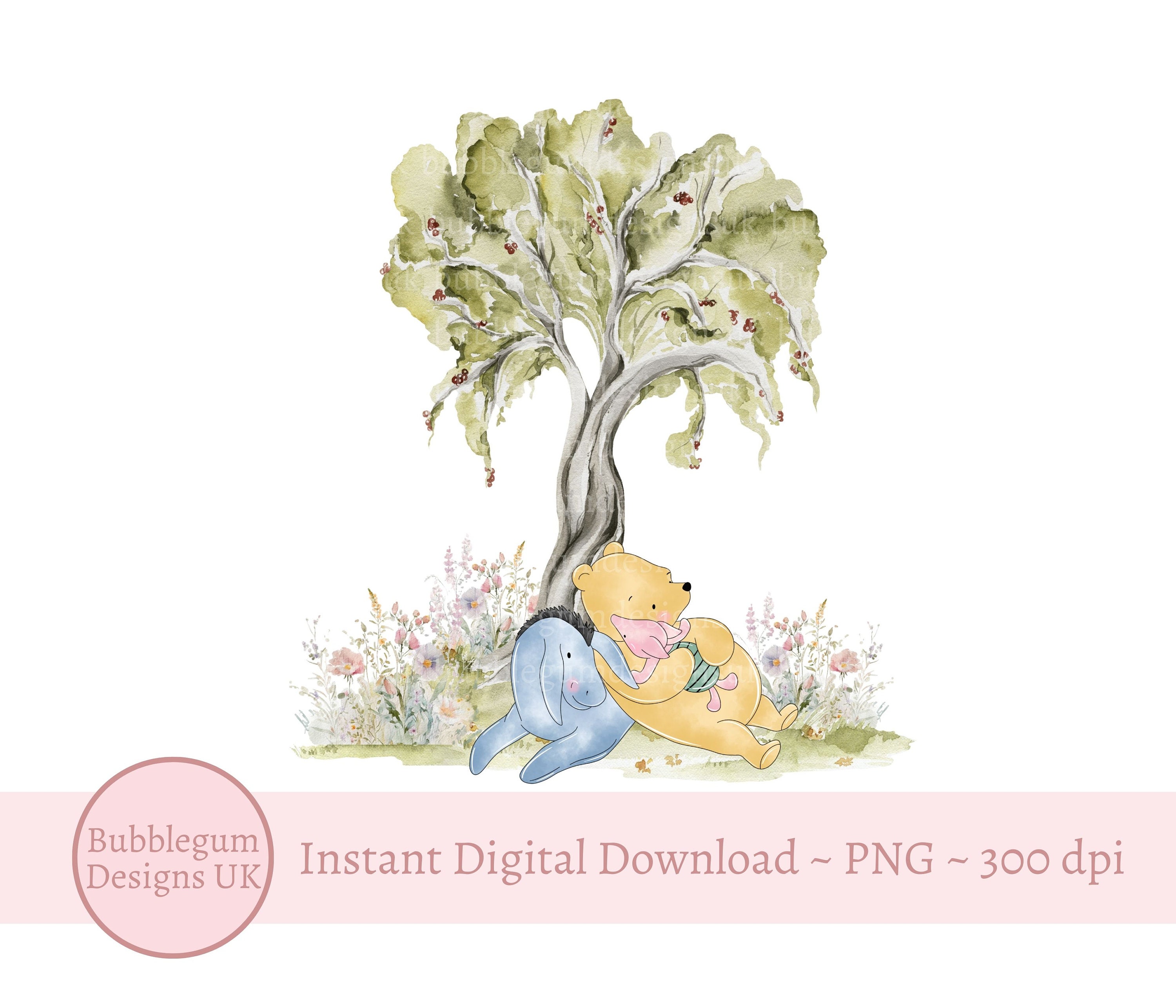 Classic Winnie the Pooh Eeyore & Piglet PNG, Winnie Pooh Sublimation ...