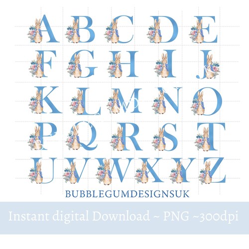 Peter Rabbit Blue Leaves PNG Peter Rabbit Digital Download - Etsy