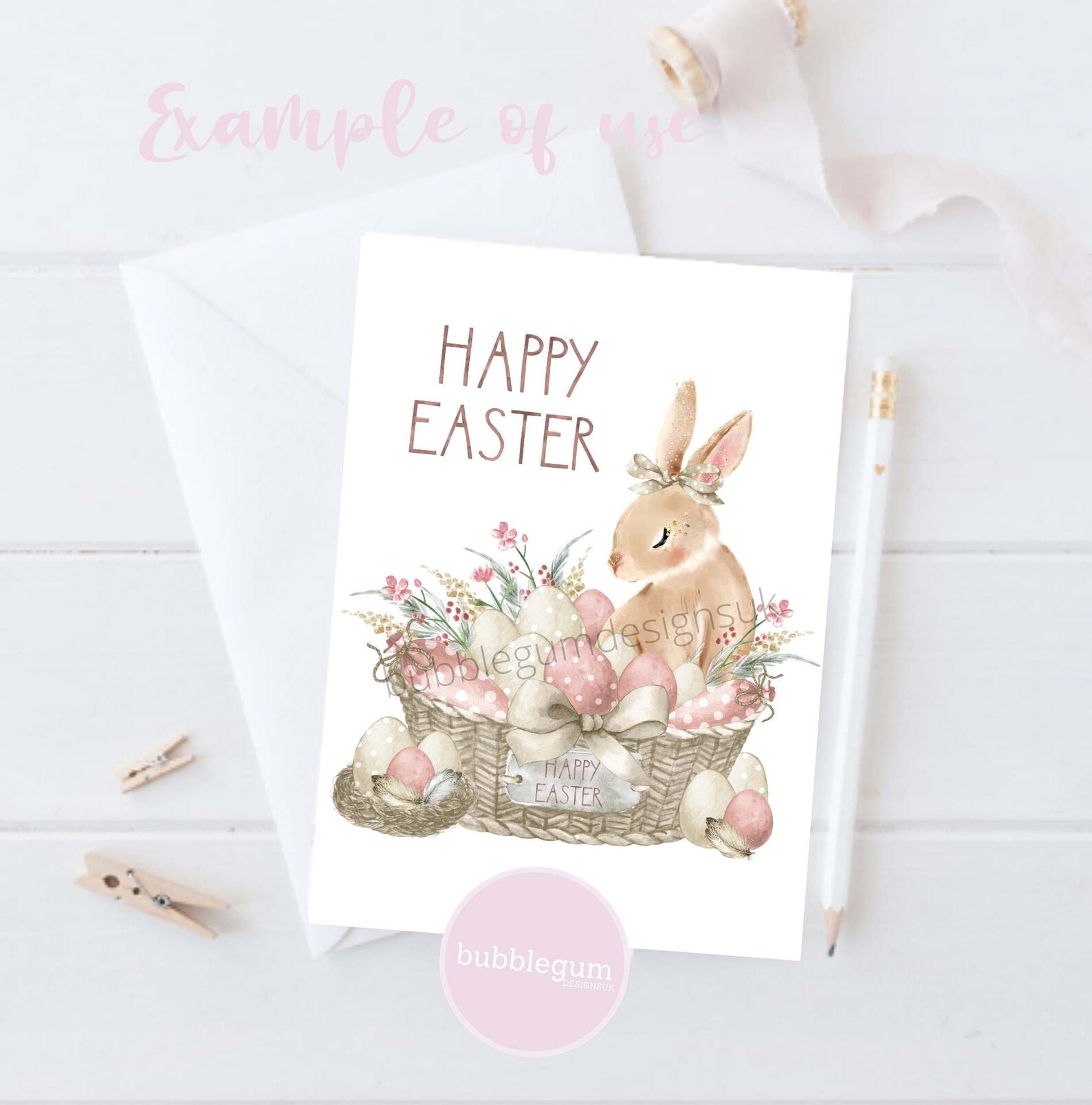 Happy Easter Bunny Basket PNG Easter Clip Art Easter Spring | Etsy