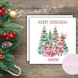 Pink Christmas Deer PNG, Baby Christmas Deer, Christmas Holiday ...