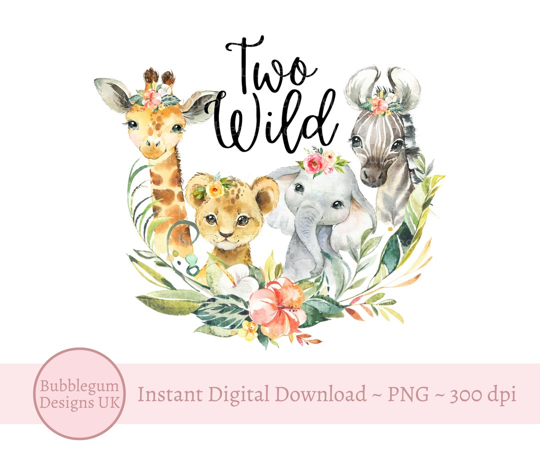 Two Wild Baby Safari Animals PNG, Watercolor Baby Animals, Safari T ...
