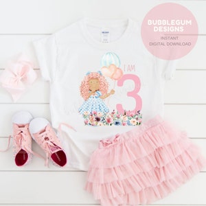I Am 3 Birthday Girl PNG, Pink 3rd Birthday Clipart, Girl Sublimation ...