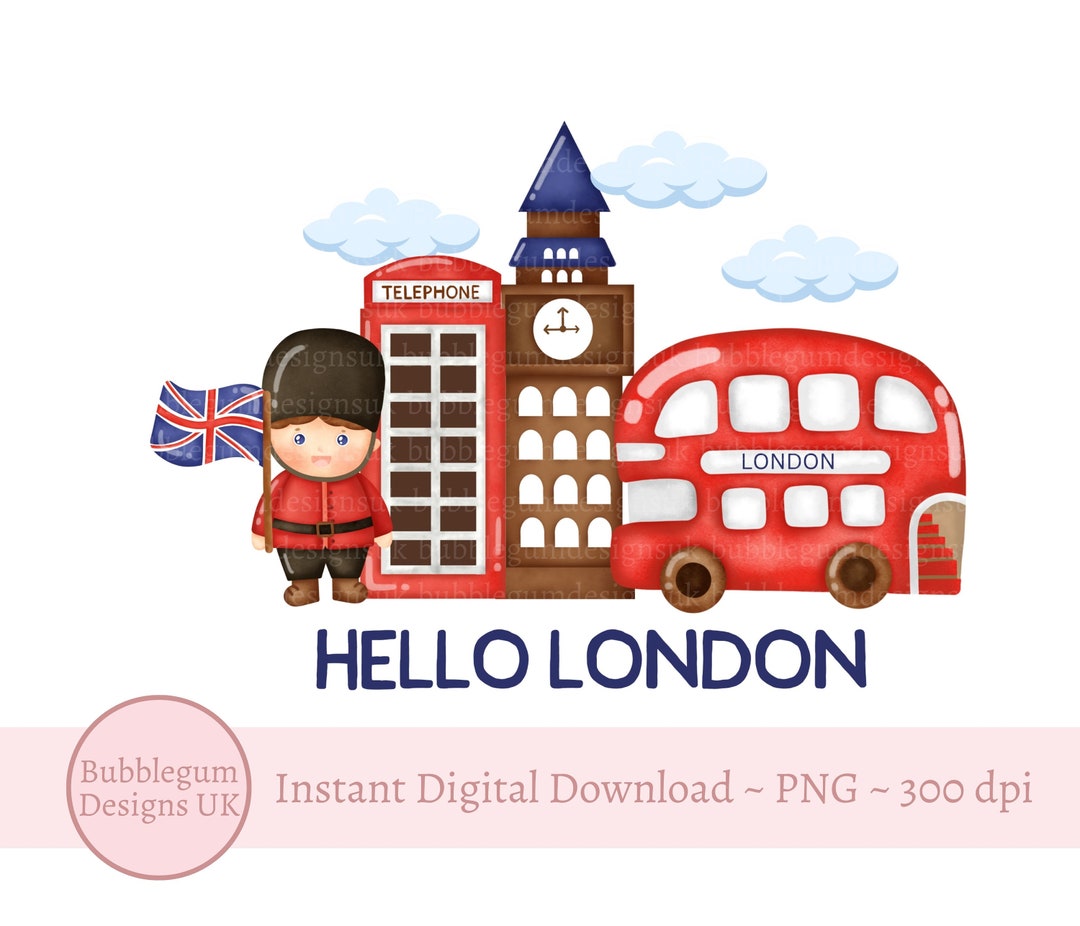 Hello London PNG, London Sublimation Design, Kids T Shirt, Kids Cup ...