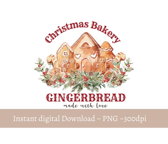 Gingerbread Christmas Bakery PNG Mrs Claus' Christmas - Etsy