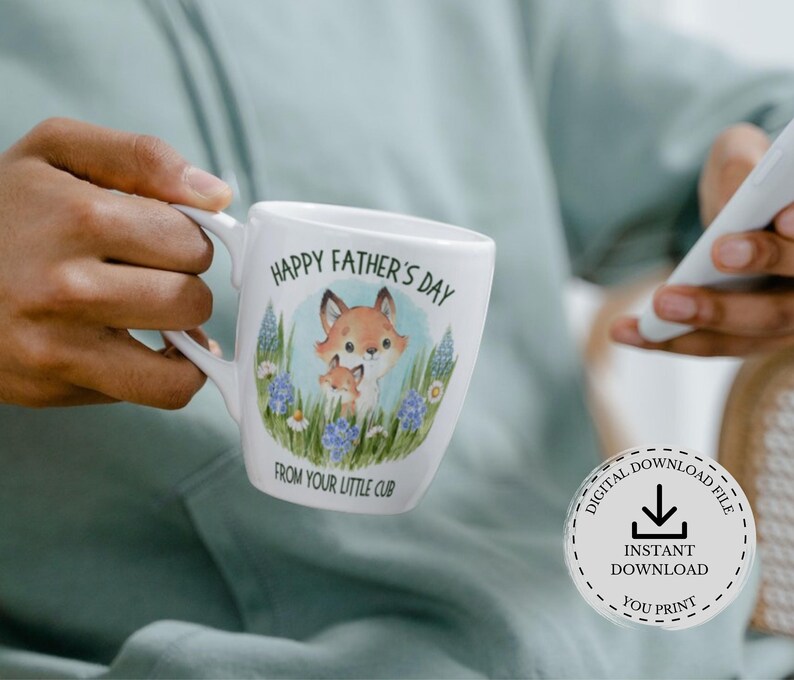Happy Father's Day Little Fox Cub PNG Daddy Fox Baby - Etsy UK