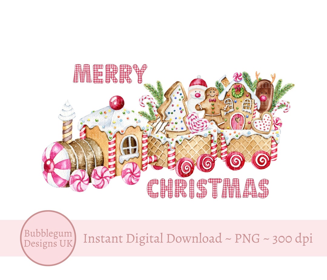 Merry Christmas Cookie Train PNG, Christmas Clip Art,candy Cane Train ...