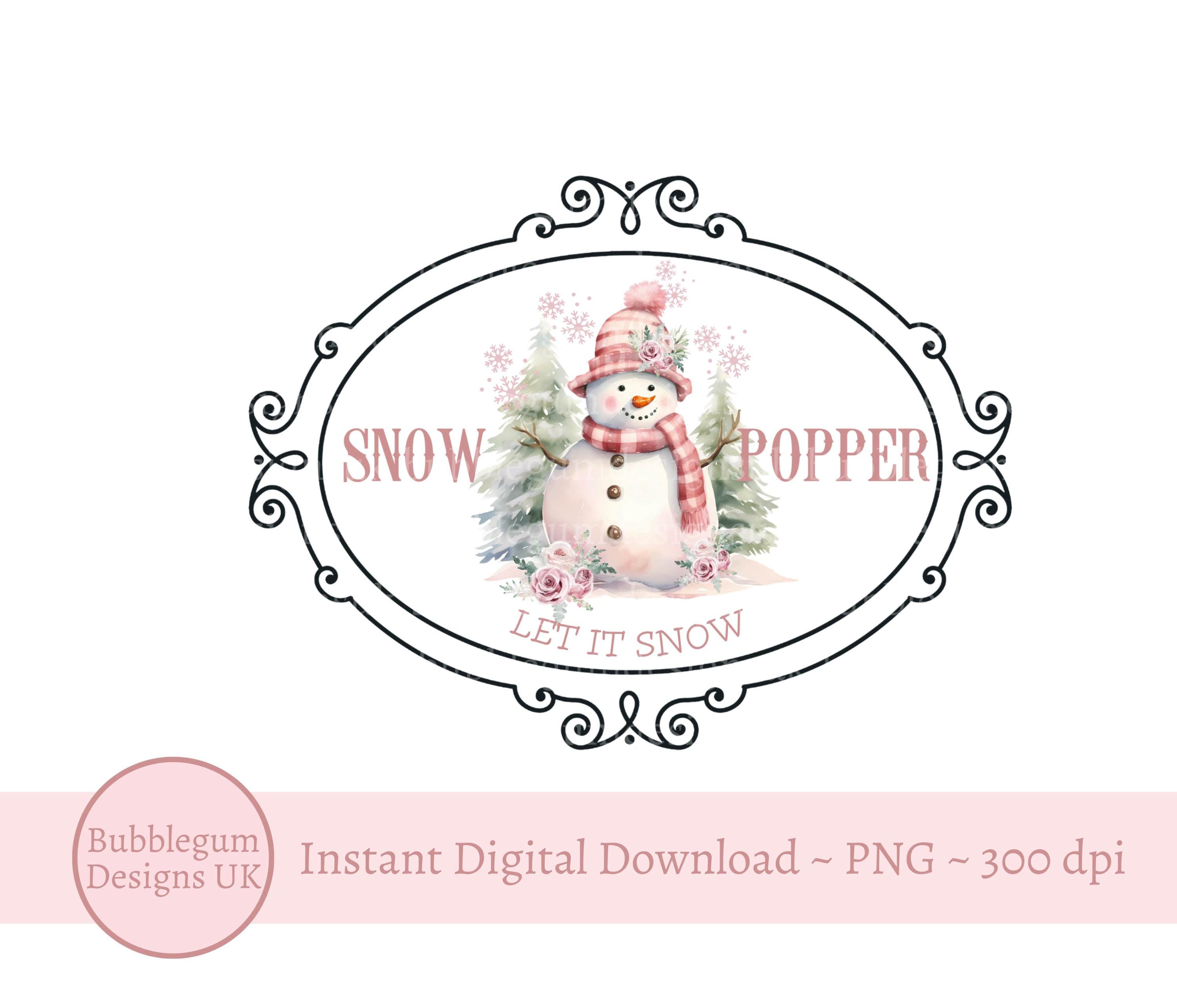 Pink & Blue Snow Popper Label PNG, Magic Snow Sticker Design, Christmas ...