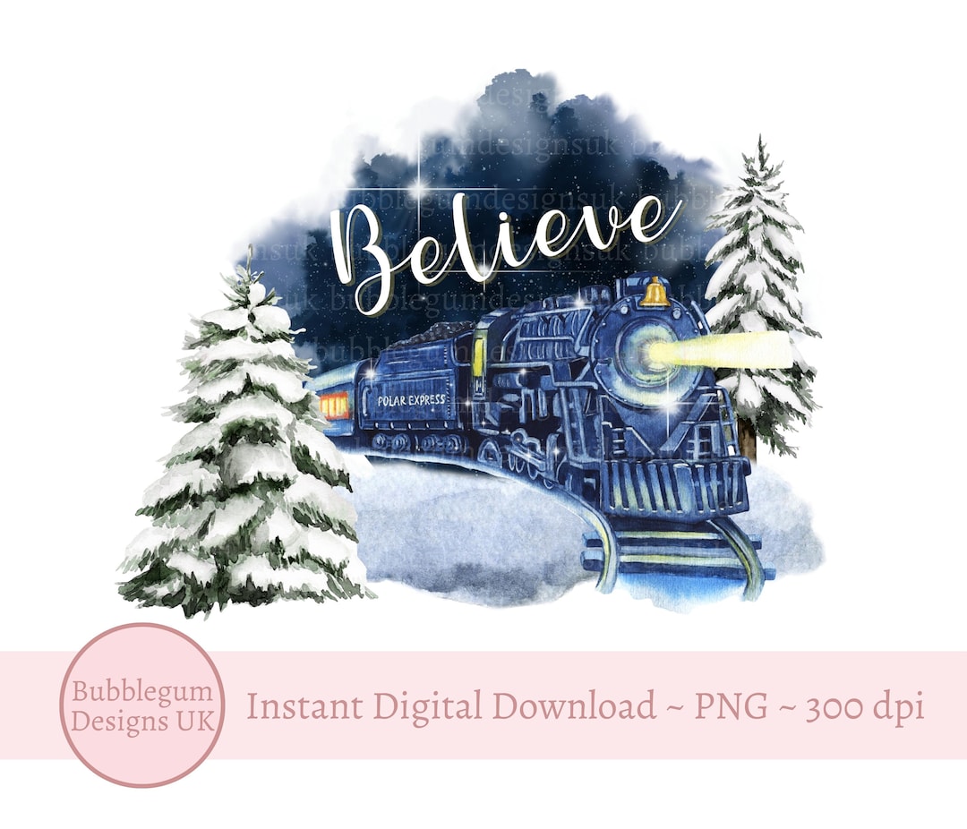 Polar Express Train PNG Clipart de Navidad Sublimación - Etsy España