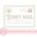 A4 Green Printable Easter Bunny Mail Shipping Label JPG, Easter Bunny ...