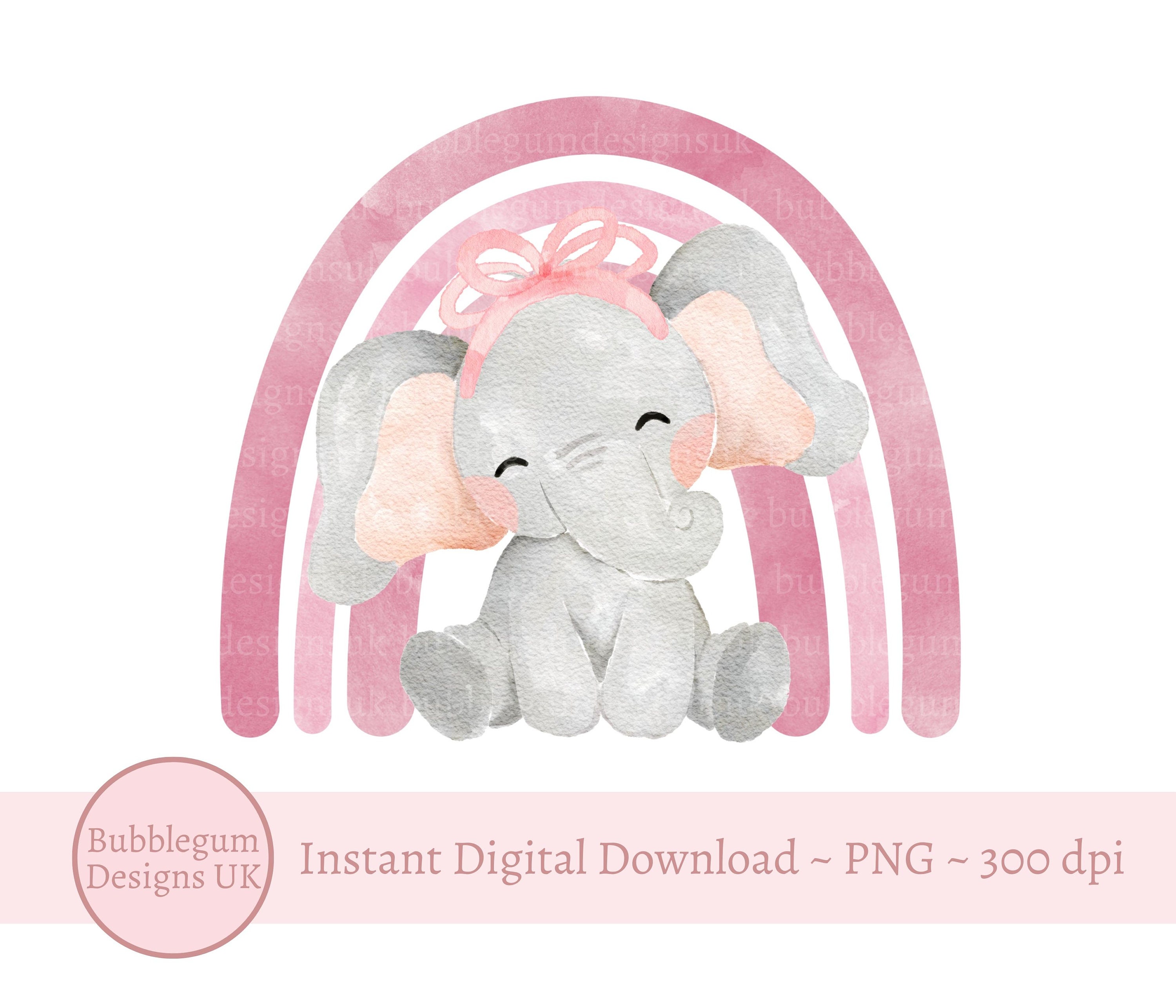 Pink Baby Elephant Clipart