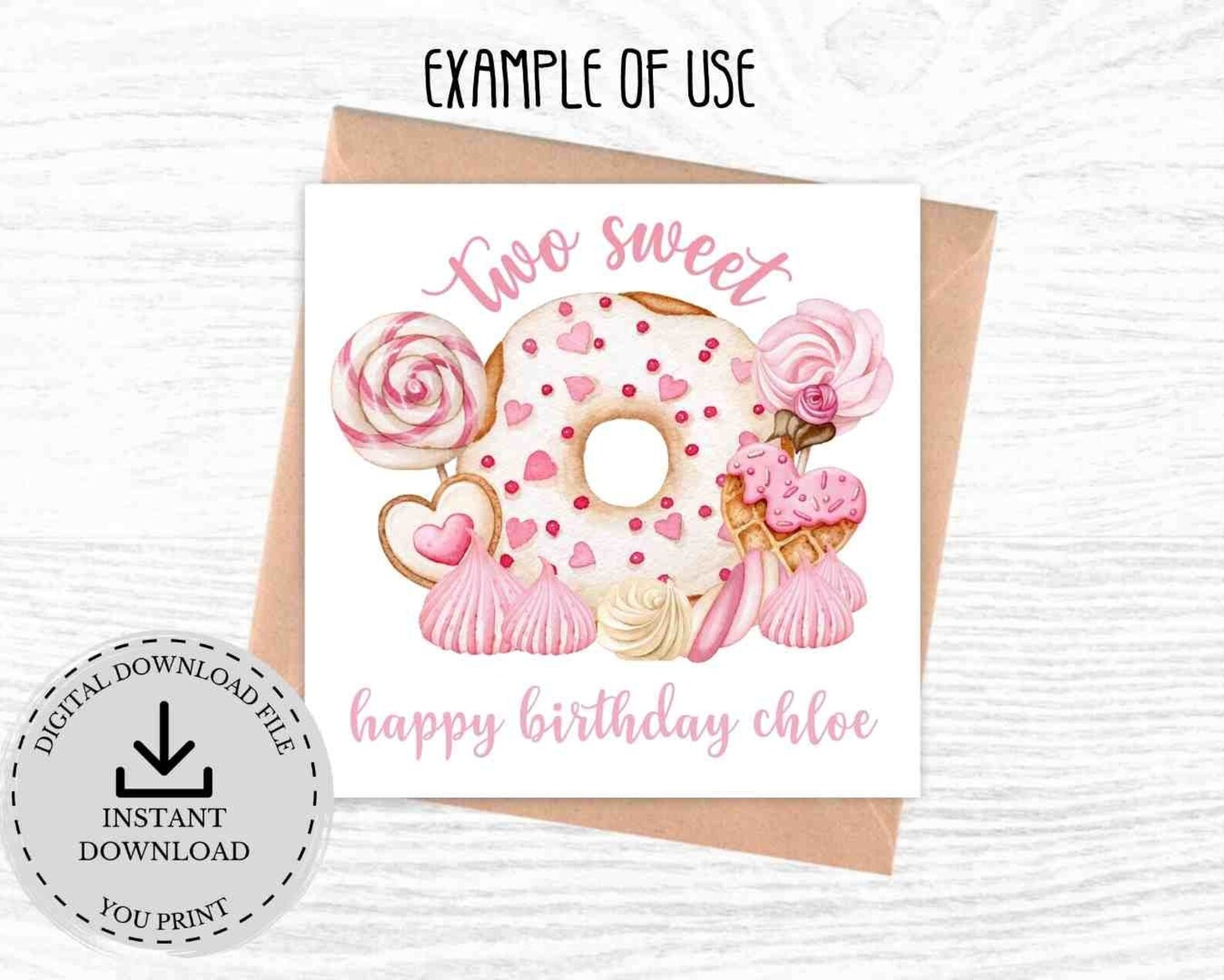 Two Sweet 2nd Birthday PNG, Sweet Treats Birthday Clipart, Girls 2nd ...