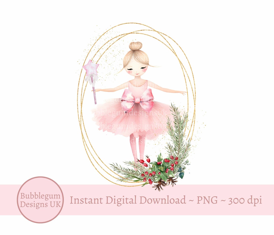 Christmas Eve Fairy Pyjama Design, PNG, Christmas Ballerina, Christmas ...