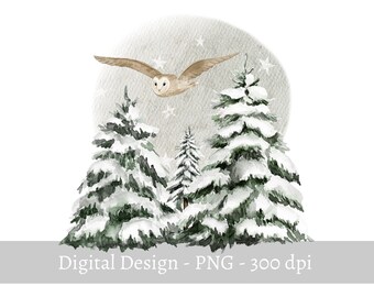 Christmas Owl Clip | Etsy