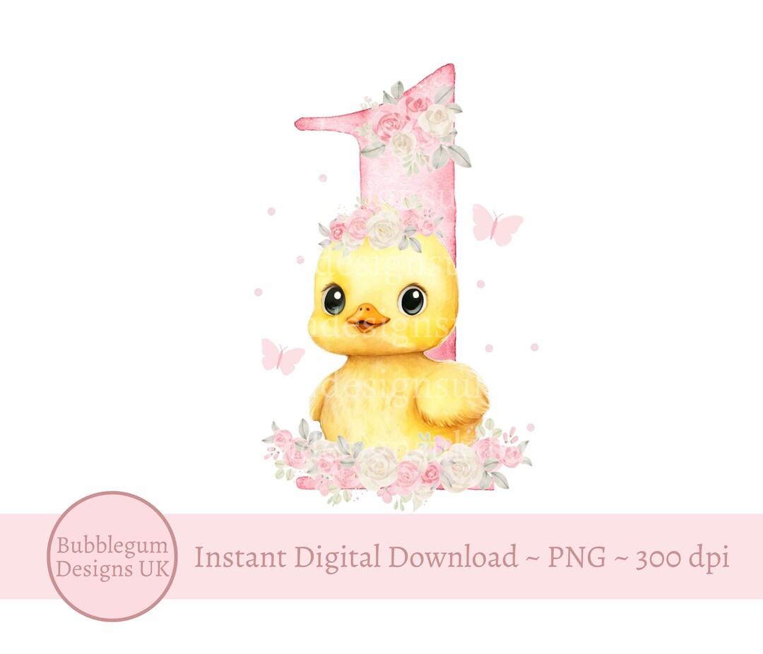 One Duck PNG, Duck 1st Birthday Sublimation Design, Rubber Ducky ...
