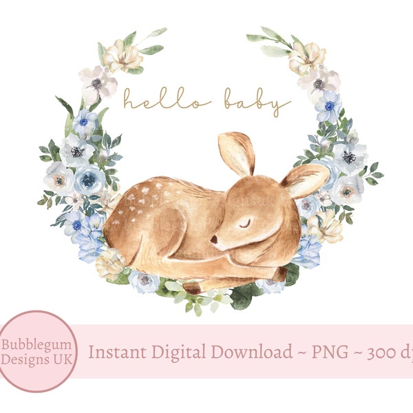 Blue Deer Clip Art - Etsy