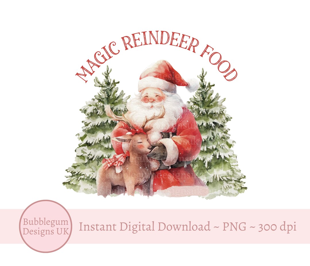 Magic Reindeer Food PNG, Reindeer Food Sticker Design, Santa & Deer ...