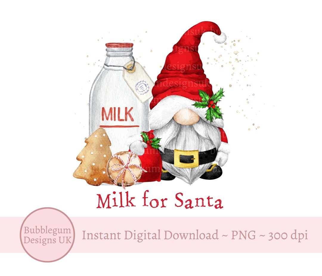 Milk for Santa PNG, Christmas Eve Sublimation Design, Santa Sublimation ...