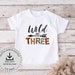 Wild & Three Safari Animal Print Text PNG, 3rd Birthday T Shirt ...