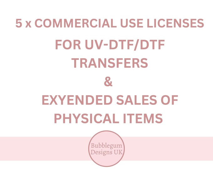 5 X Extended License - Tangible Goods in Excess of 50 Products Made and ...