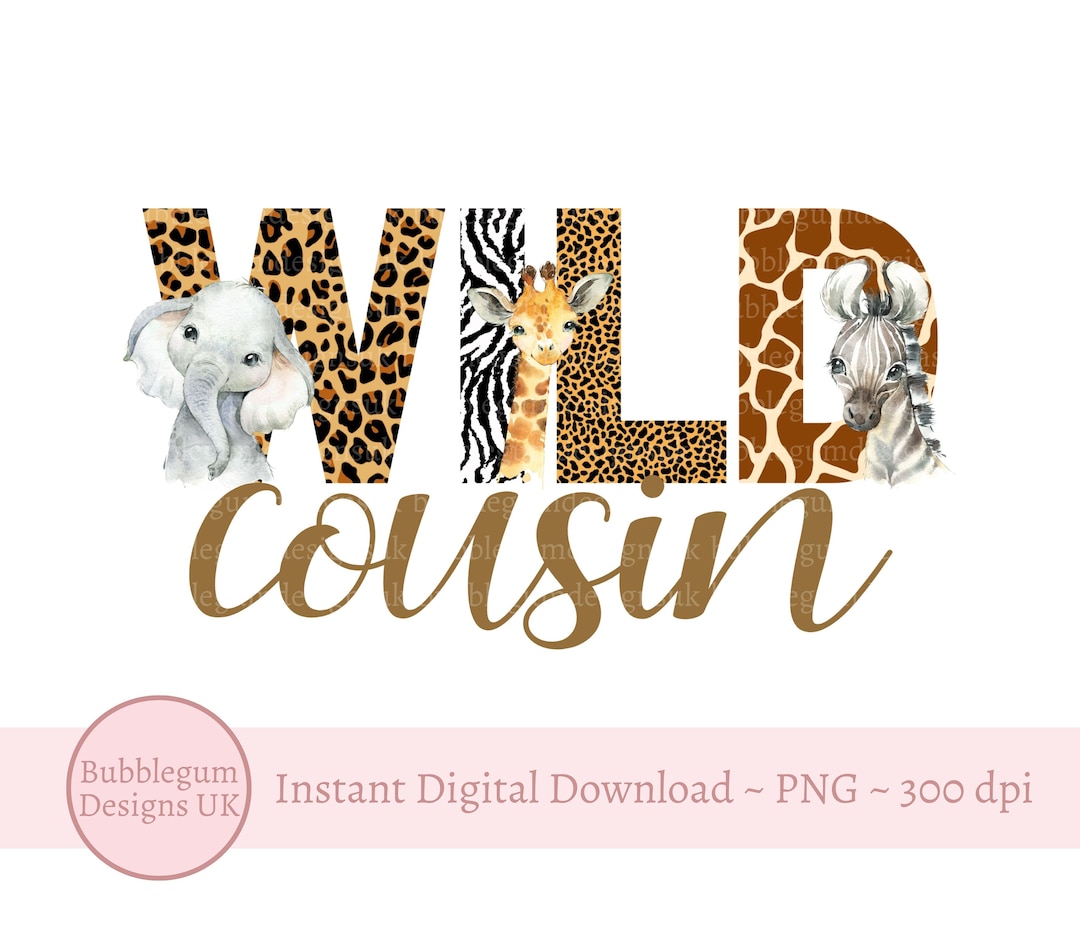 Wild Cousin Baby Safari Animals PNG, Watercolor Baby Animals, 1st ...