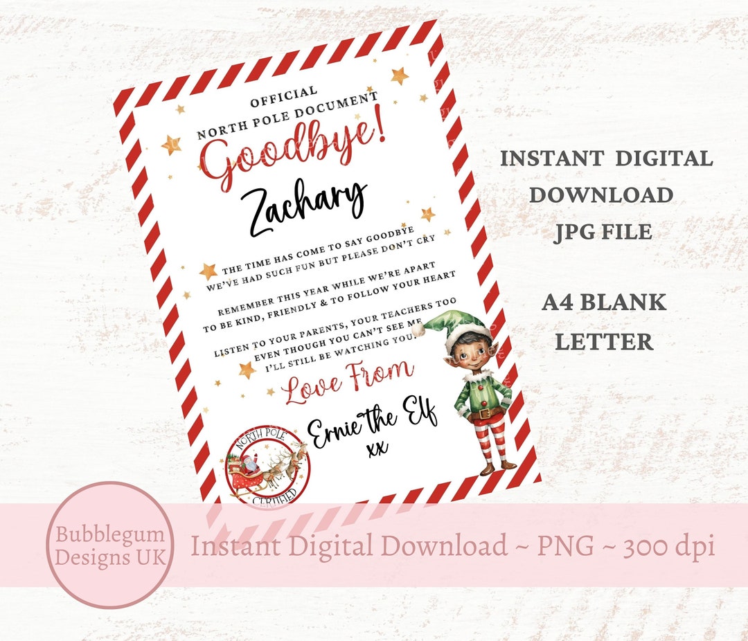 Afro-american Boy Elf Letter, A4 Elf Christmas Letter, Naughty Elf ...