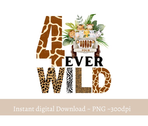 4 Ever Wild Safari Animals Truck PNG Watercolor Zoo - Etsy