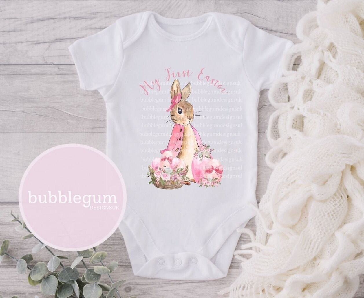 My First Easter Pink Flopsy Bunny Easter Basket PNG - Etsy UK