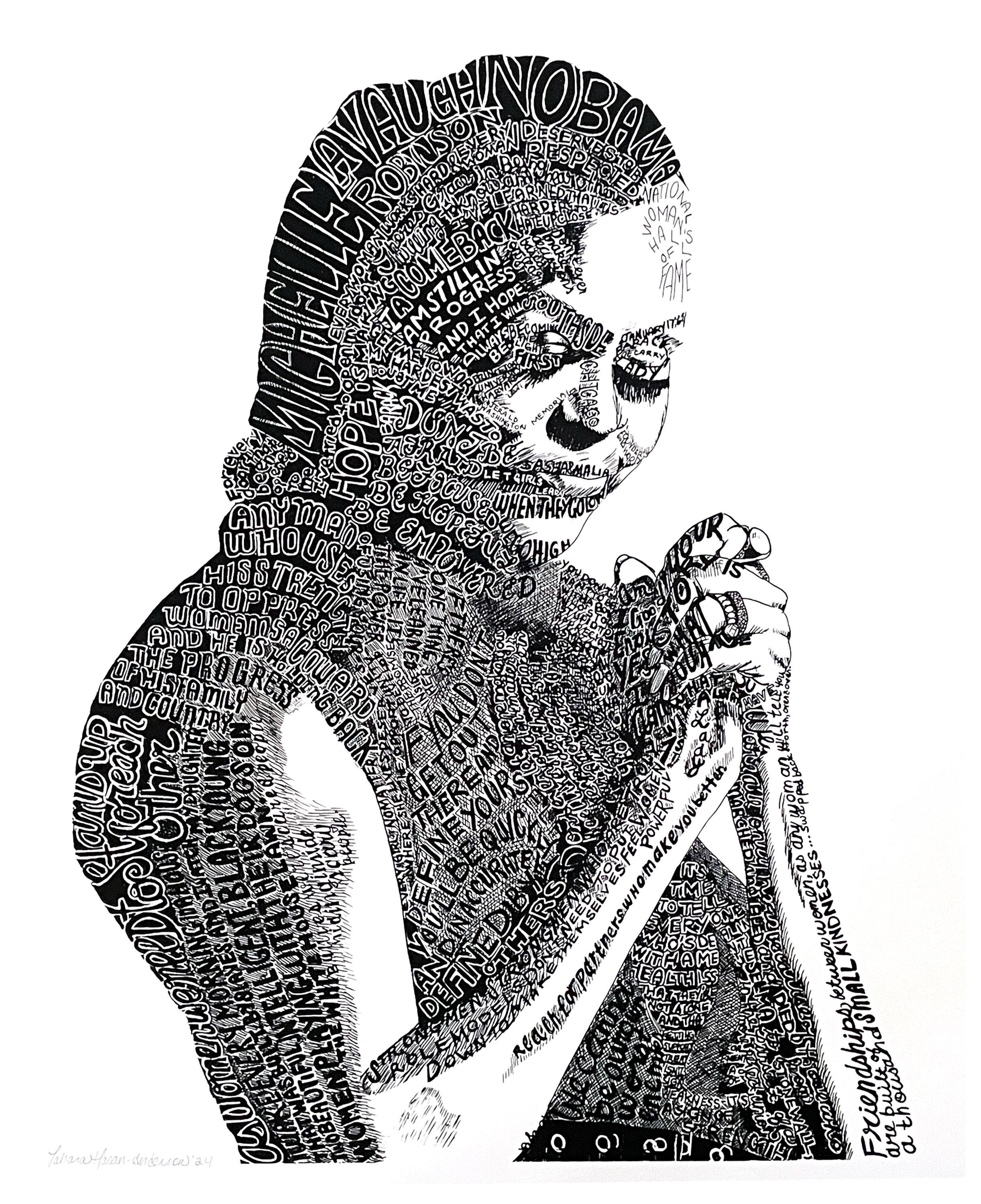 Michelle Obama Word Portrait Mounted 16 X 20" - Etsy