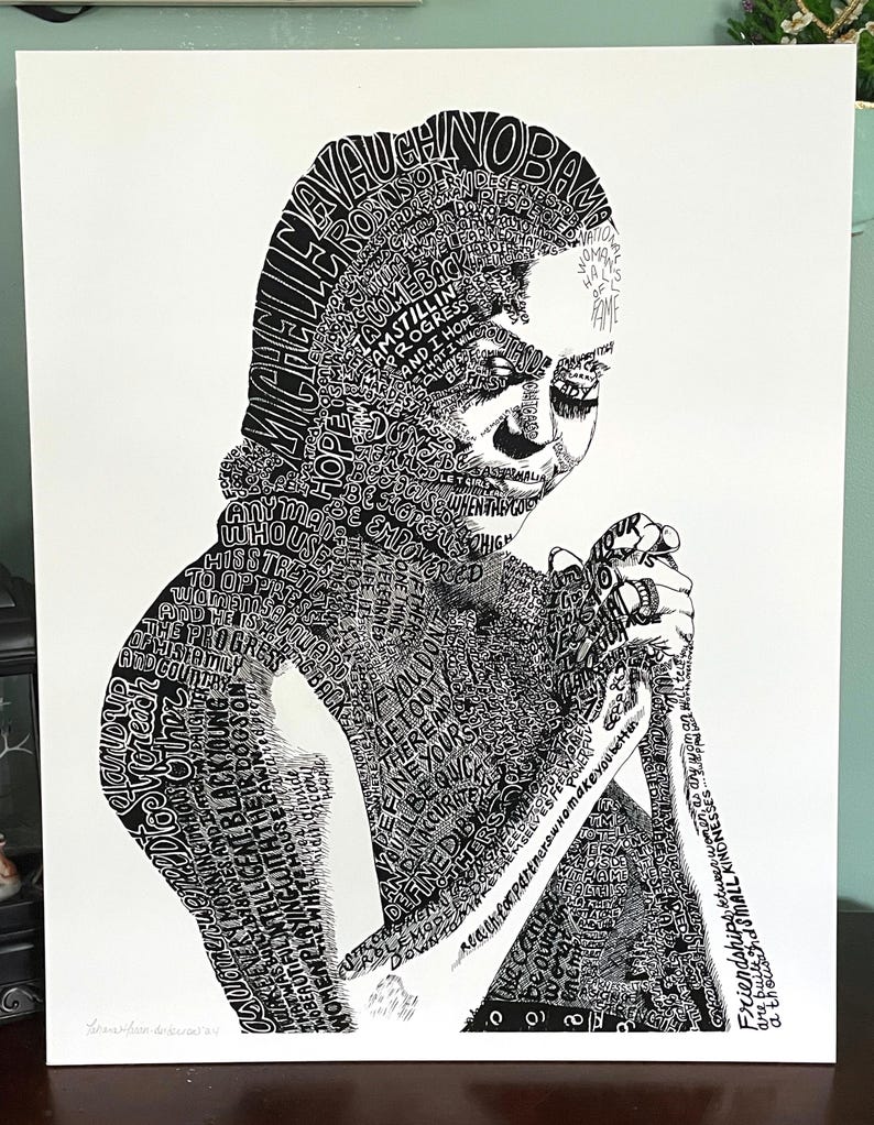 Michelle Obama Word Portrait Mounted 11 X 14" - Etsy