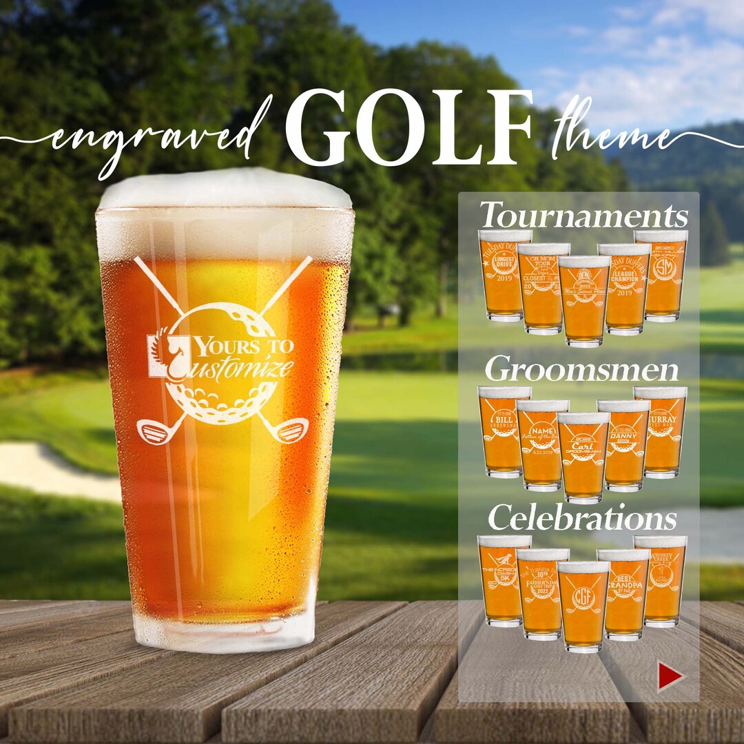 Personalized Golf Pint Glass, Custom - Etsy