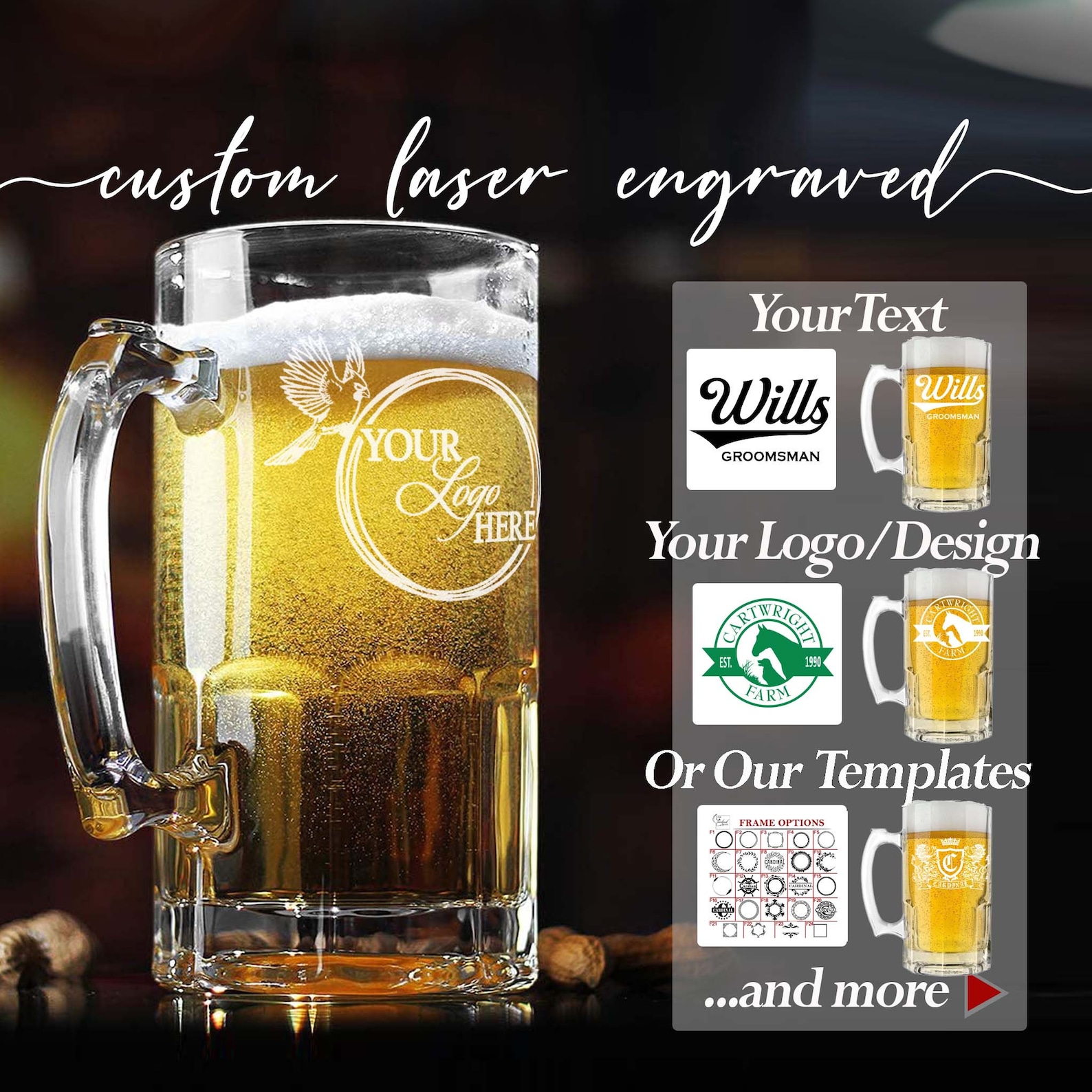 Custom Giant Beer Stein Glass, Personalized - Etsy