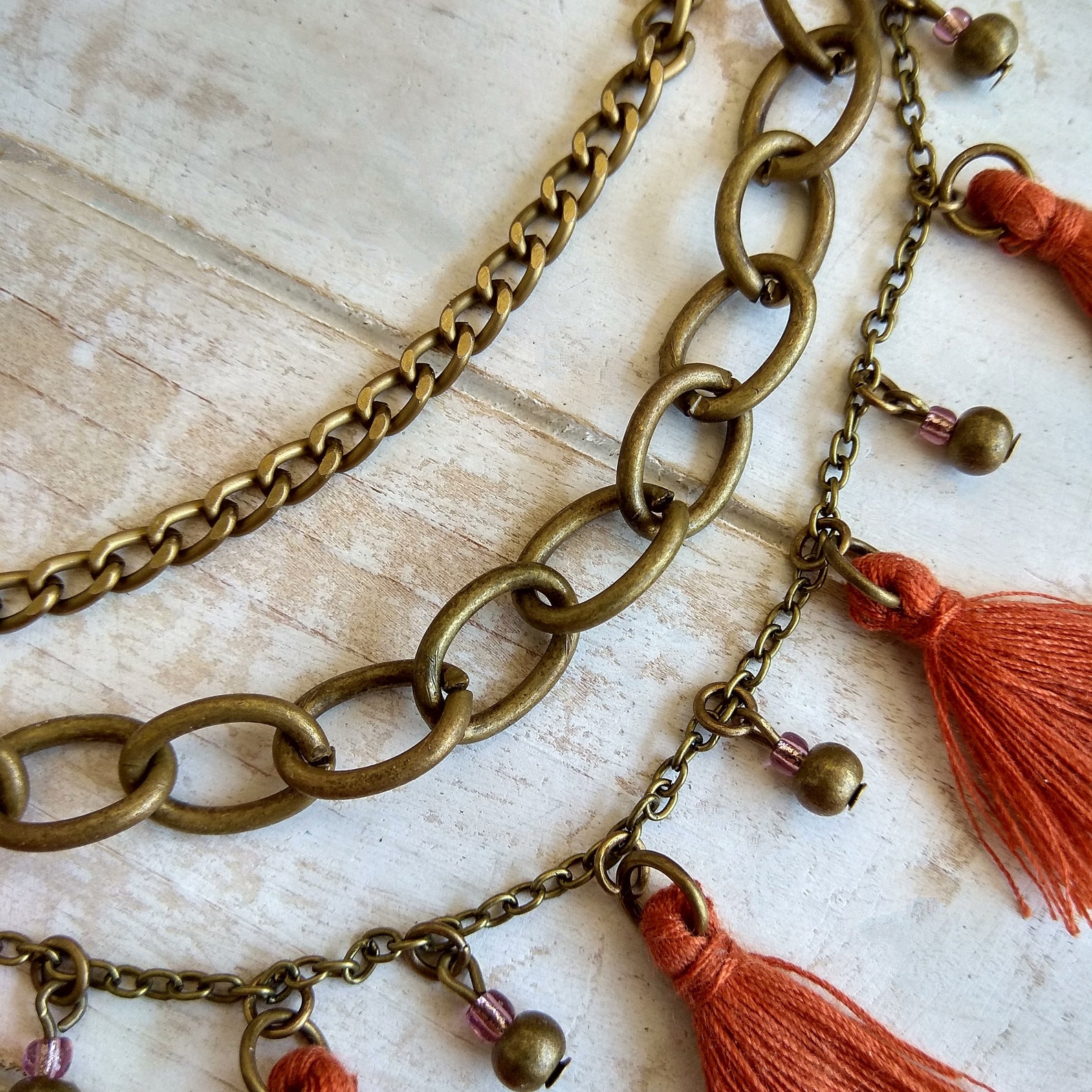 Tassel Necklace Boho & Gypsy Style Multi Strand Chain - Etsy